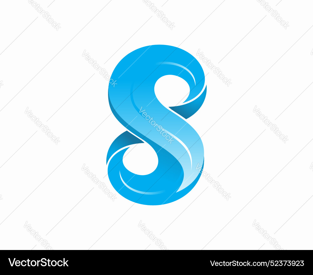 Number eight or infinite logo design Royalty Free Vector