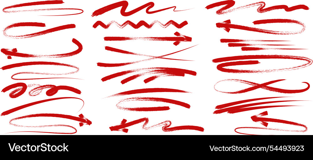 Red marker strokes Royalty Free Vector Image - VectorStock