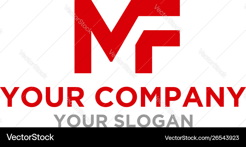 Simple mf logo design Royalty Free Vector Image