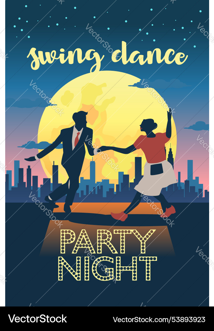 Swing dance poster banner Royalty Free Vector Image
