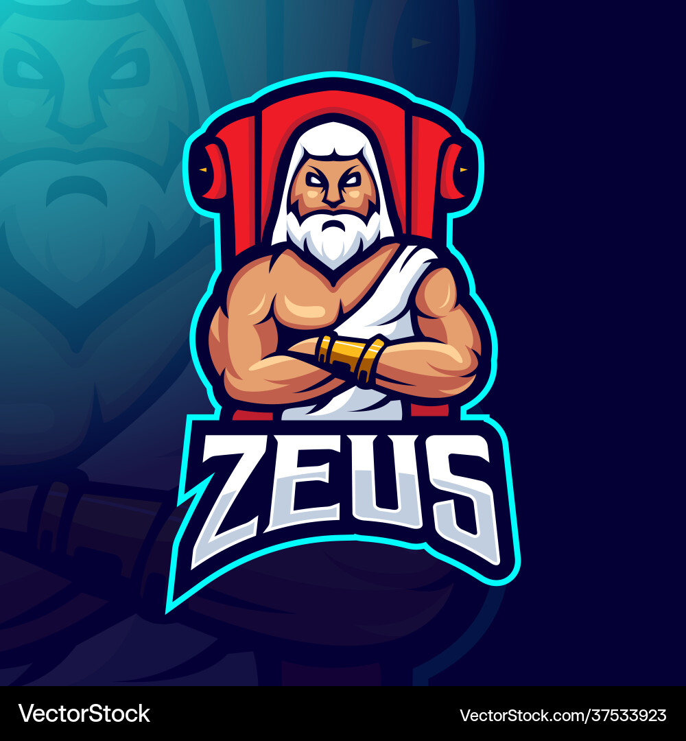 Zeus mascot logo Royalty Free Vector Image - VectorStock