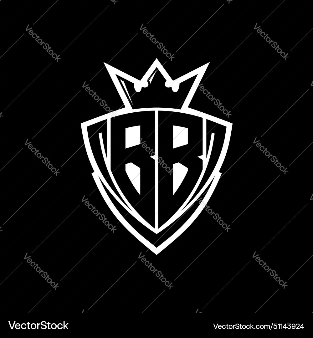 Bb letter logo with sharp triangle shield shape Vector Image