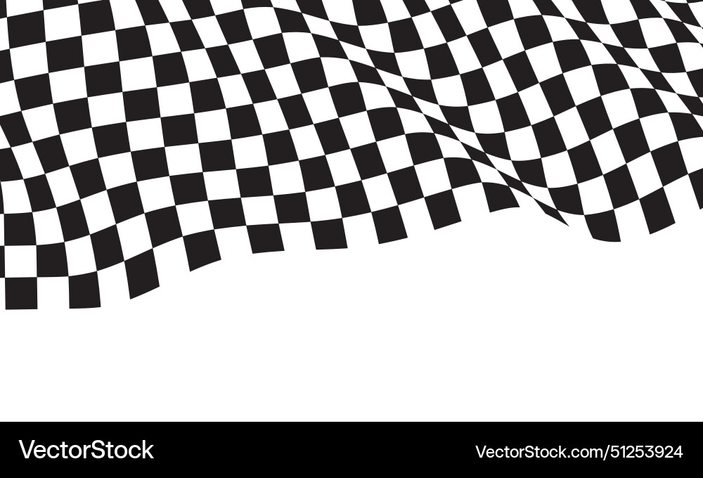 Checkered flag wave flying on white blank space Vector Image