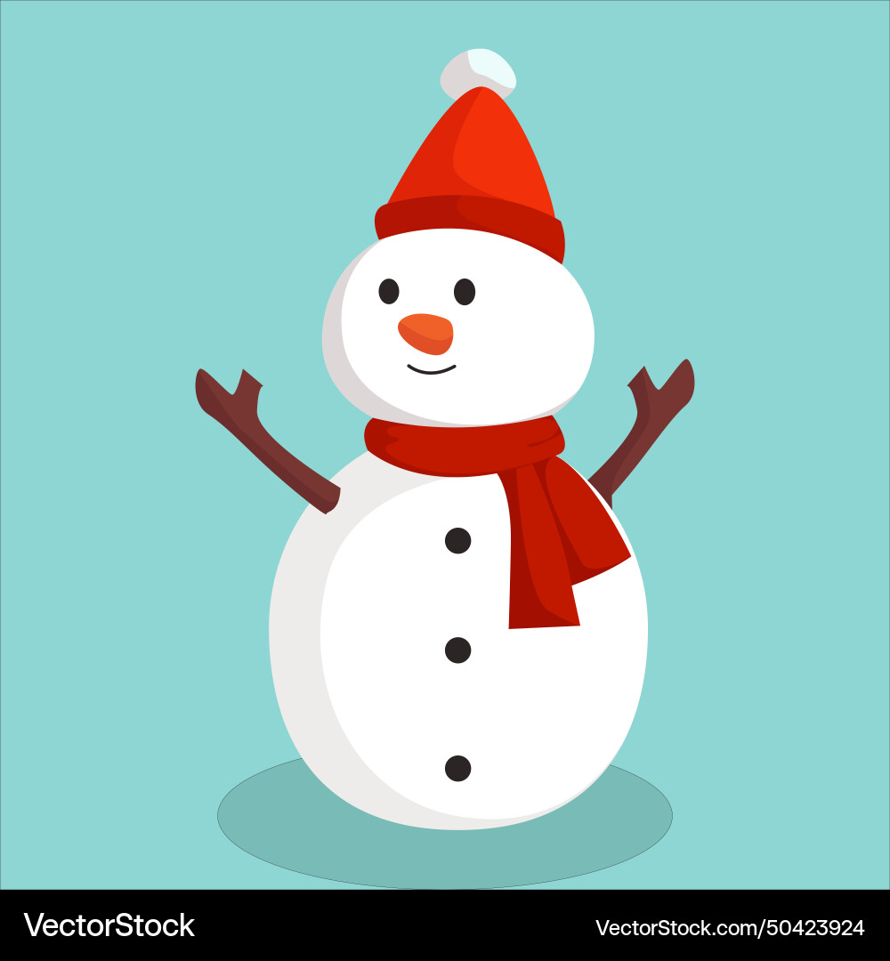 Christmas snowman character design Royalty Free Vector Image