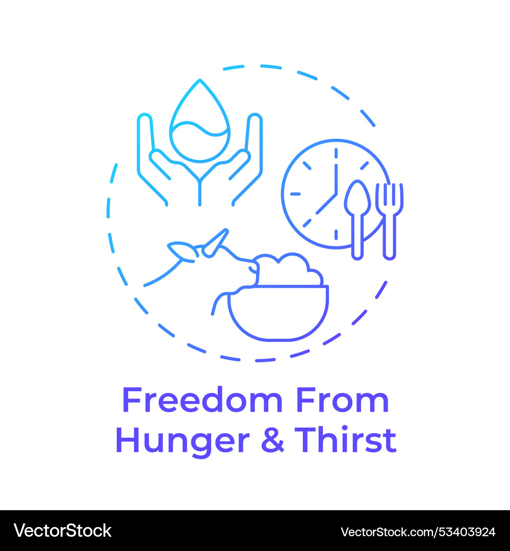 Freedom from hunger and thirst blue gradient Vector Image