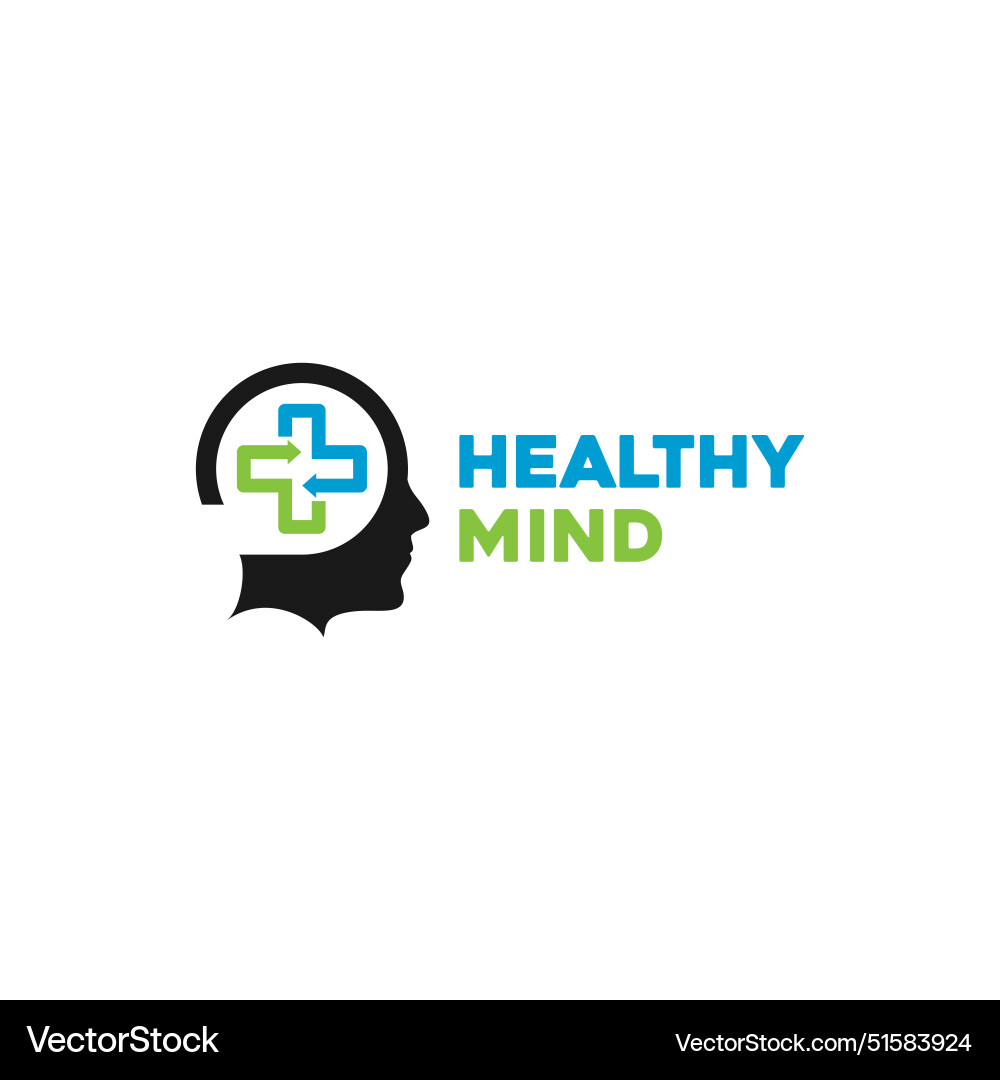 Healthy mind mental health Royalty Free Vector Image