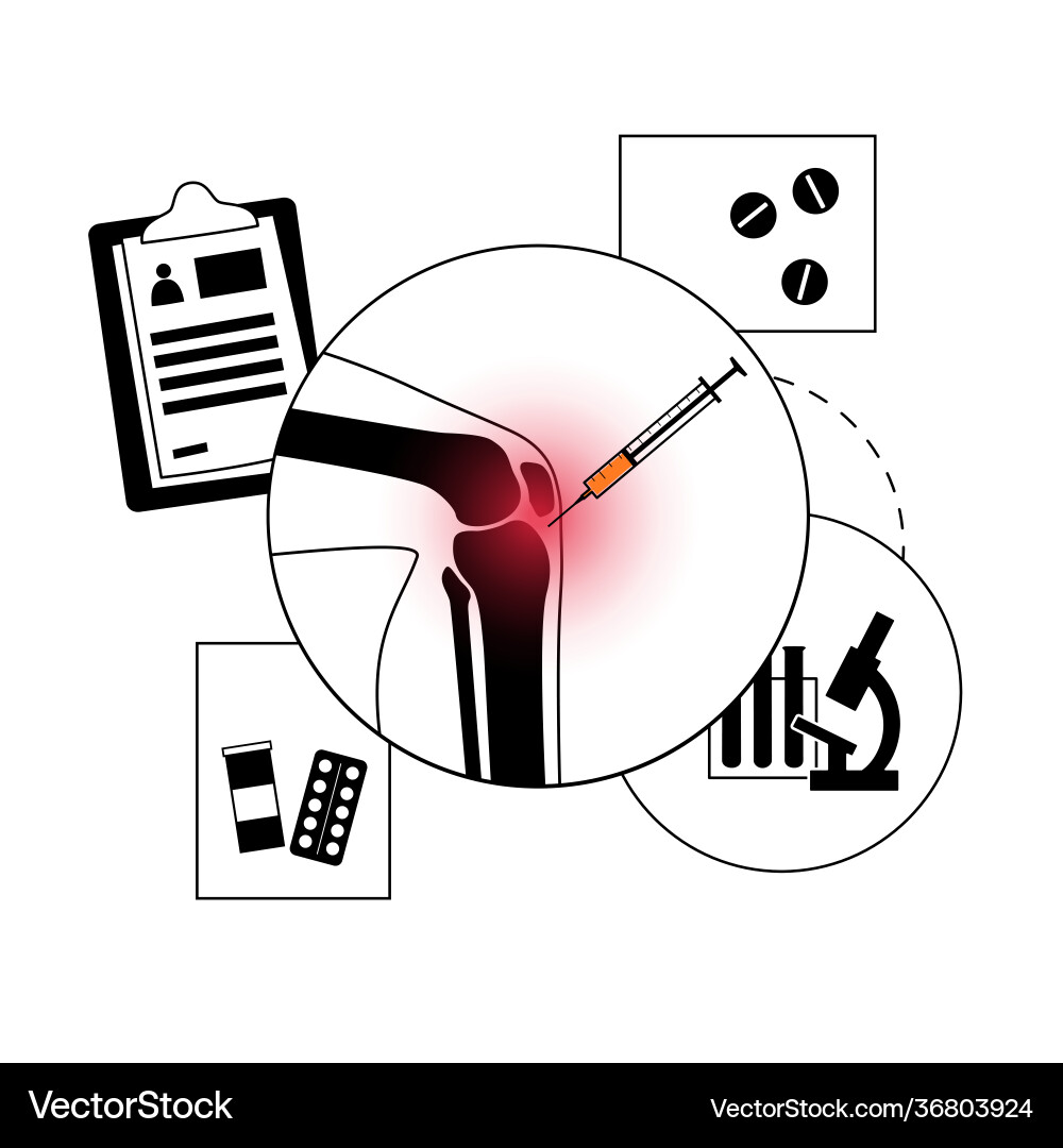 Knee injection concept Royalty Free Vector Image