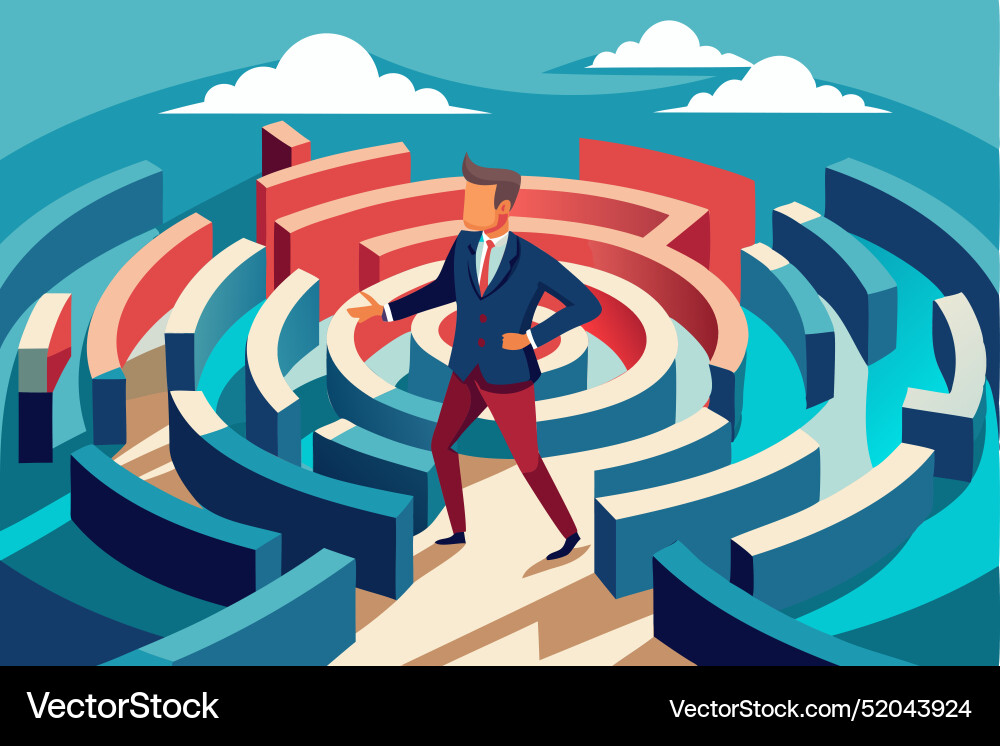 Navigating business maze executives challenge Vector Image