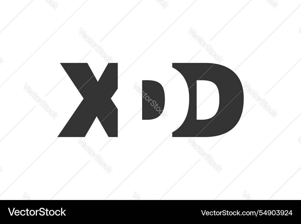 Xdd logo design initial letter x d bold font Vector Image