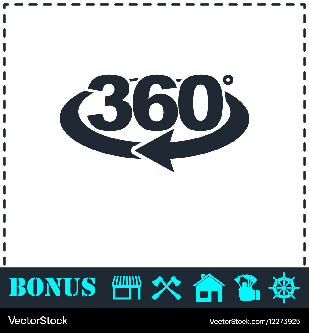 360 Degree Circle Icon Royalty Free Vector Image