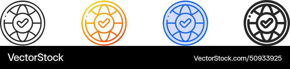 Available worldwide iconthin linear gradient blue Vector Image