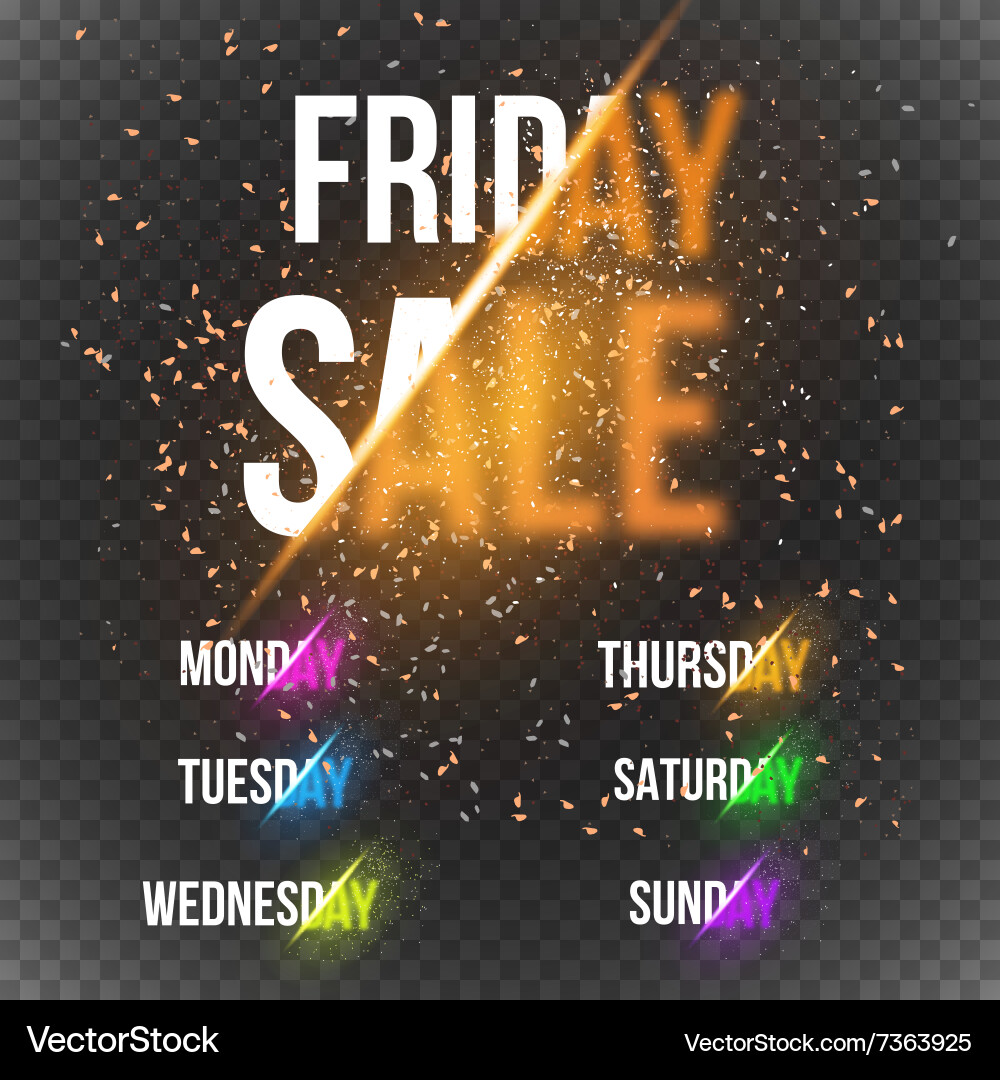 Calendar week days with transparent special Vector Image