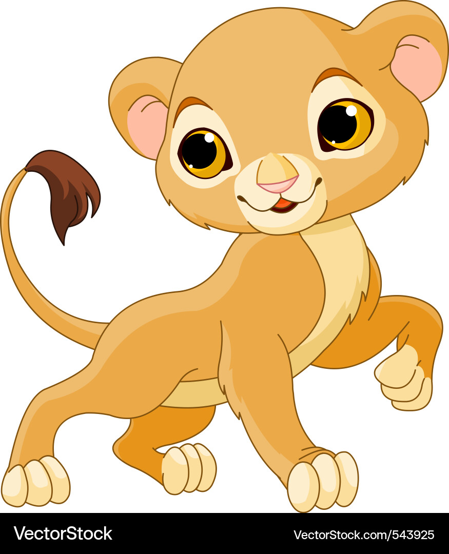 Cute lion cub Royalty Free Vector Image - VectorStock