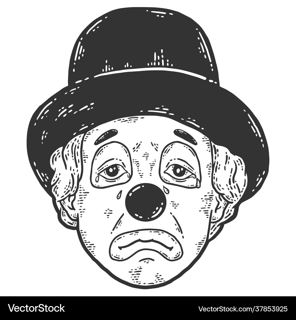 Sad Clown Drawing Clown Triste, By The Artist MIKL | Gallea