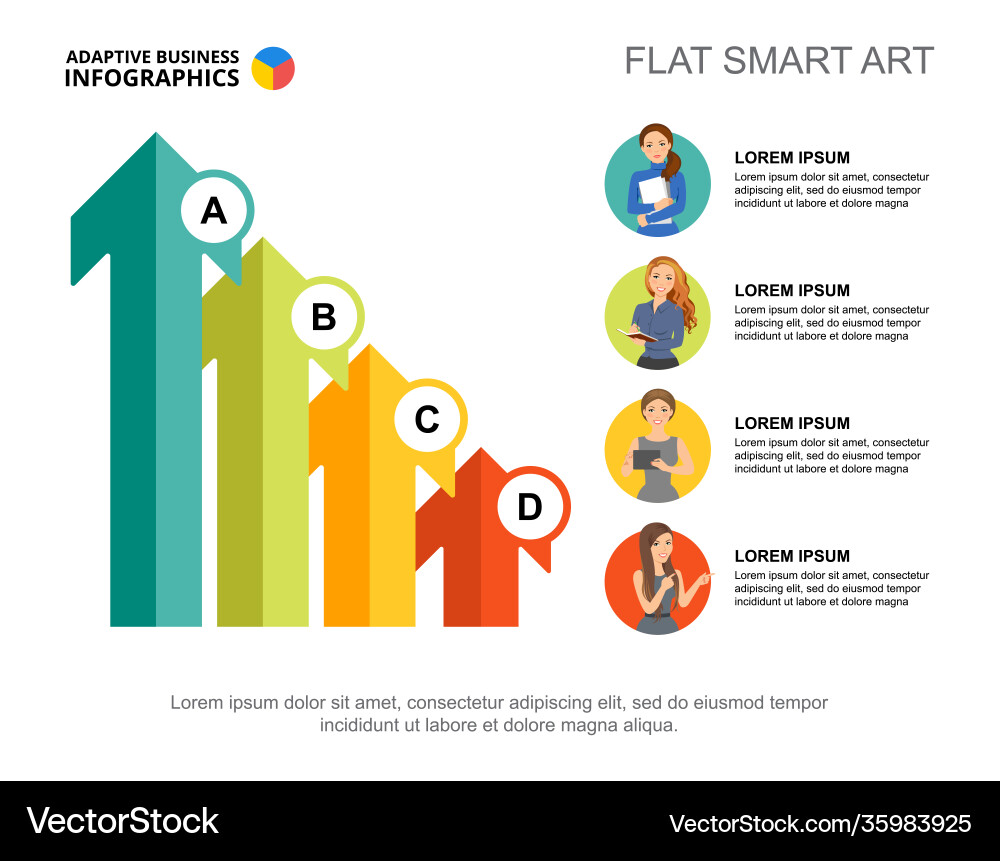 Four arrows process chart template Royalty Free Vector Image