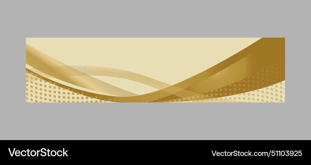 Gold abstract wavy dynamic horizontal banner Vector Image