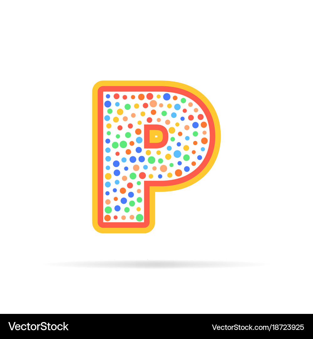 Letter p with group of dots logo design Royalty Free Vector