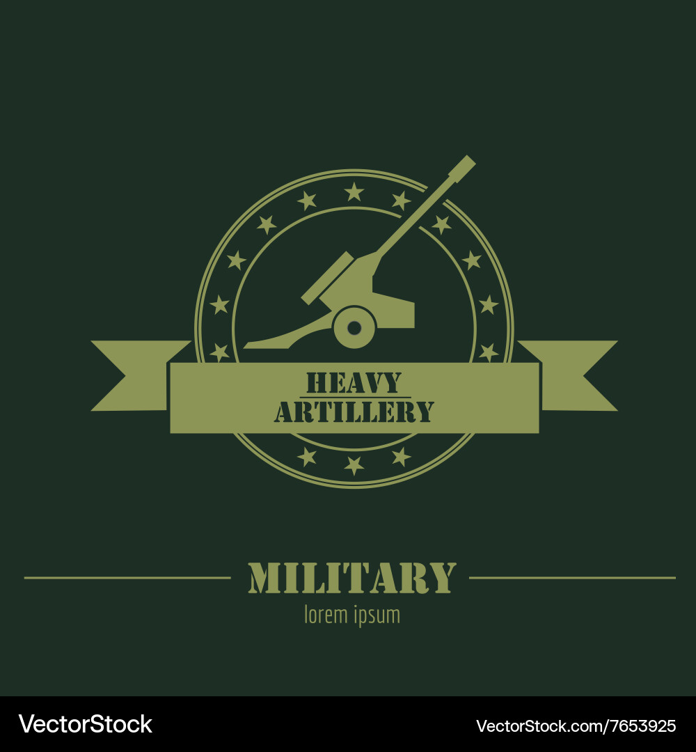 Militärlogo Abzeichen Kanonen Grafikvorlage Vektorbild