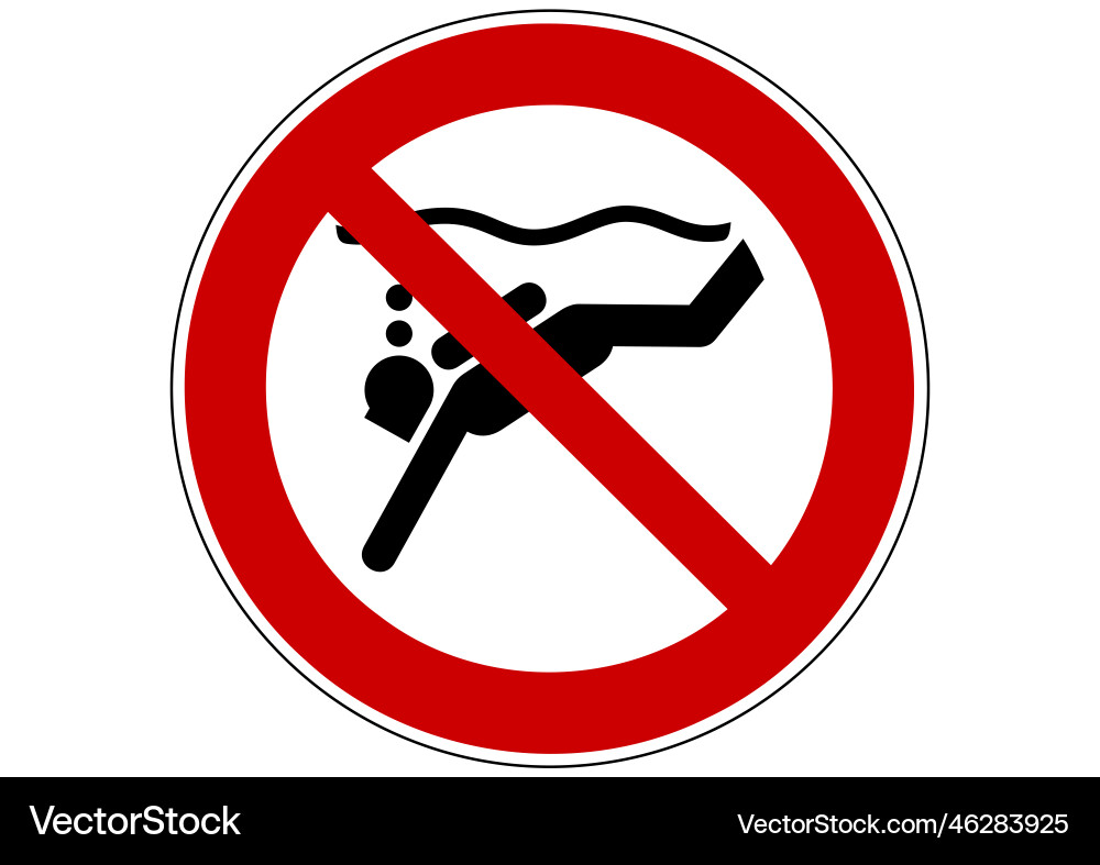 No scuba diving Royalty Free Vector Image - VectorStock