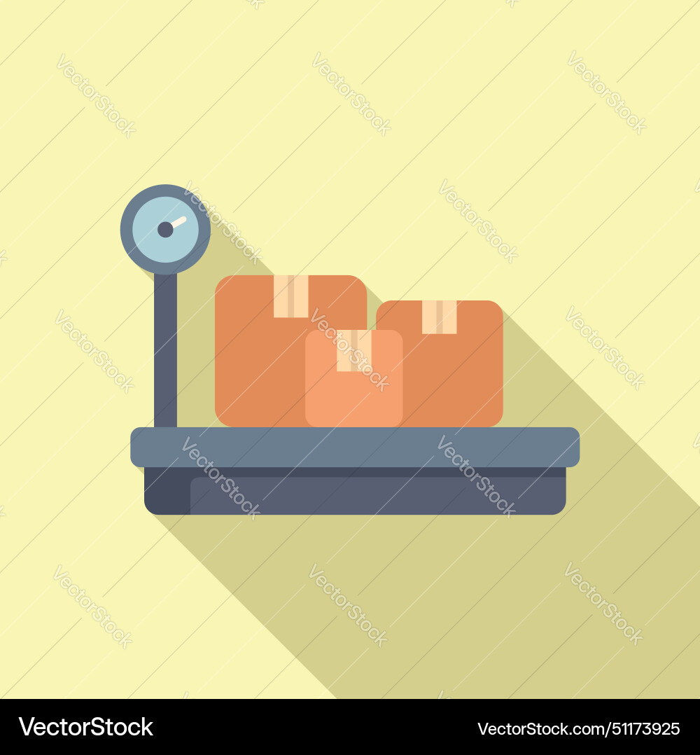 Parcel scales icon flat import service Royalty Free Vector