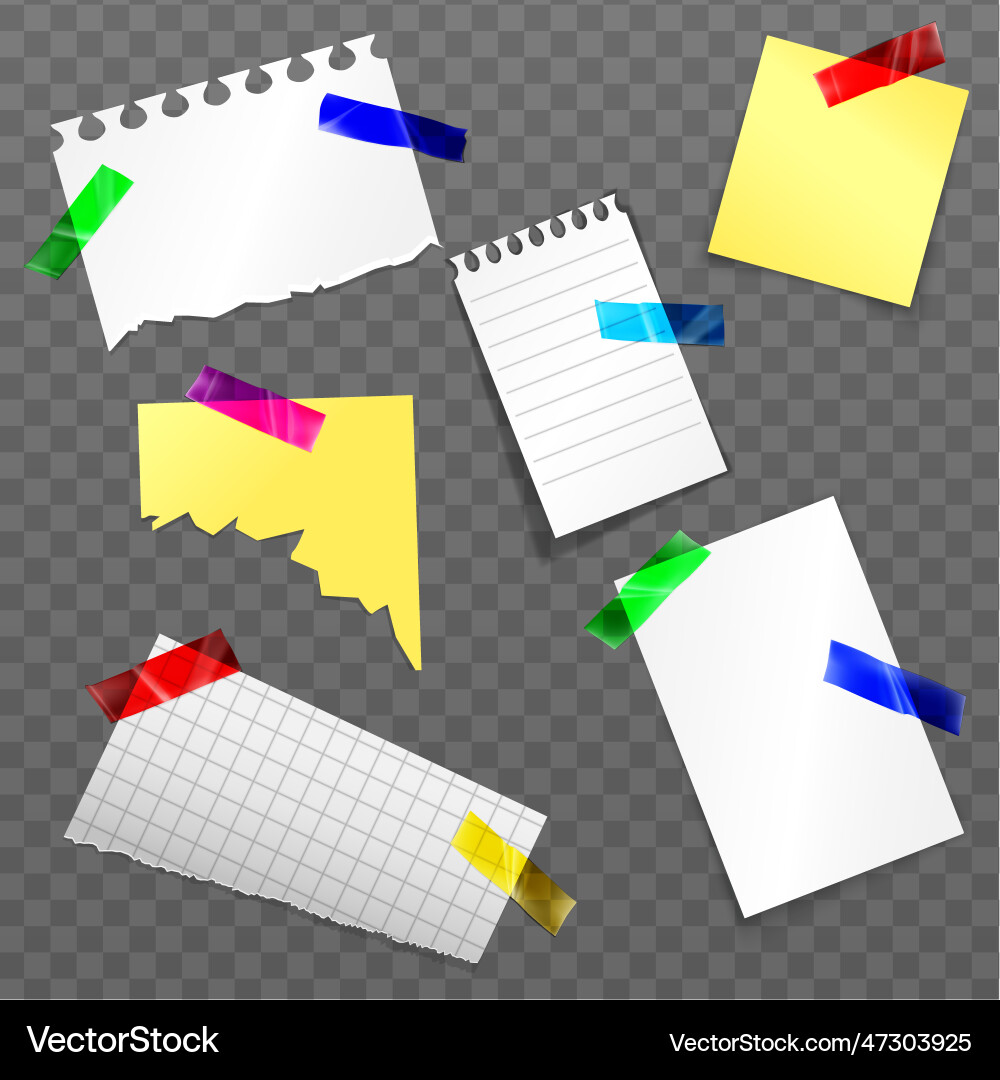 Sticky sheets realistic composition Royalty Free Vector