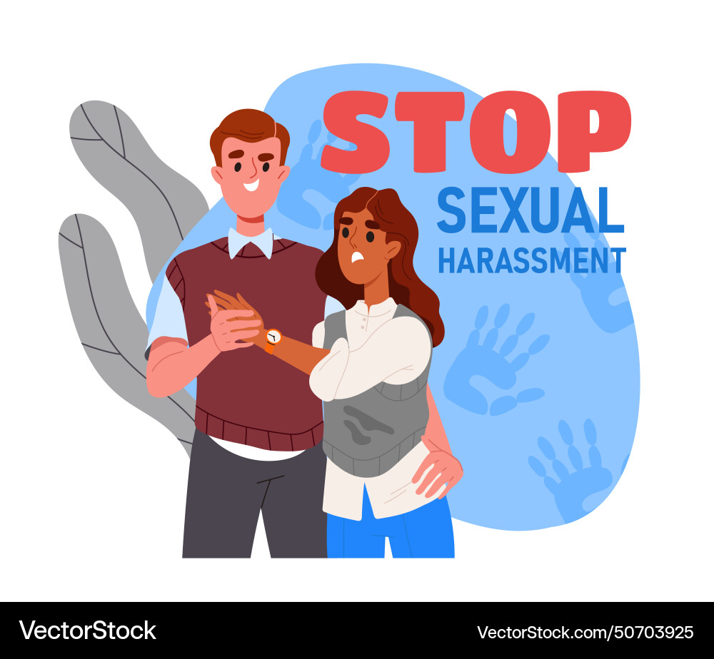 Stop sexual harassment poster Royalty Free Vector Image