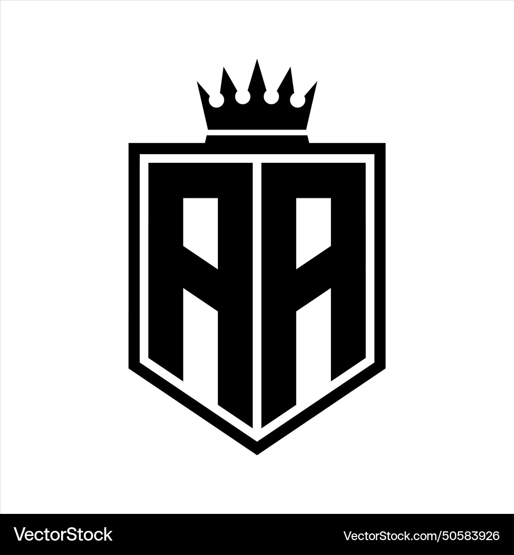 Aa logo monogram bold shield geometric shape Vector Image