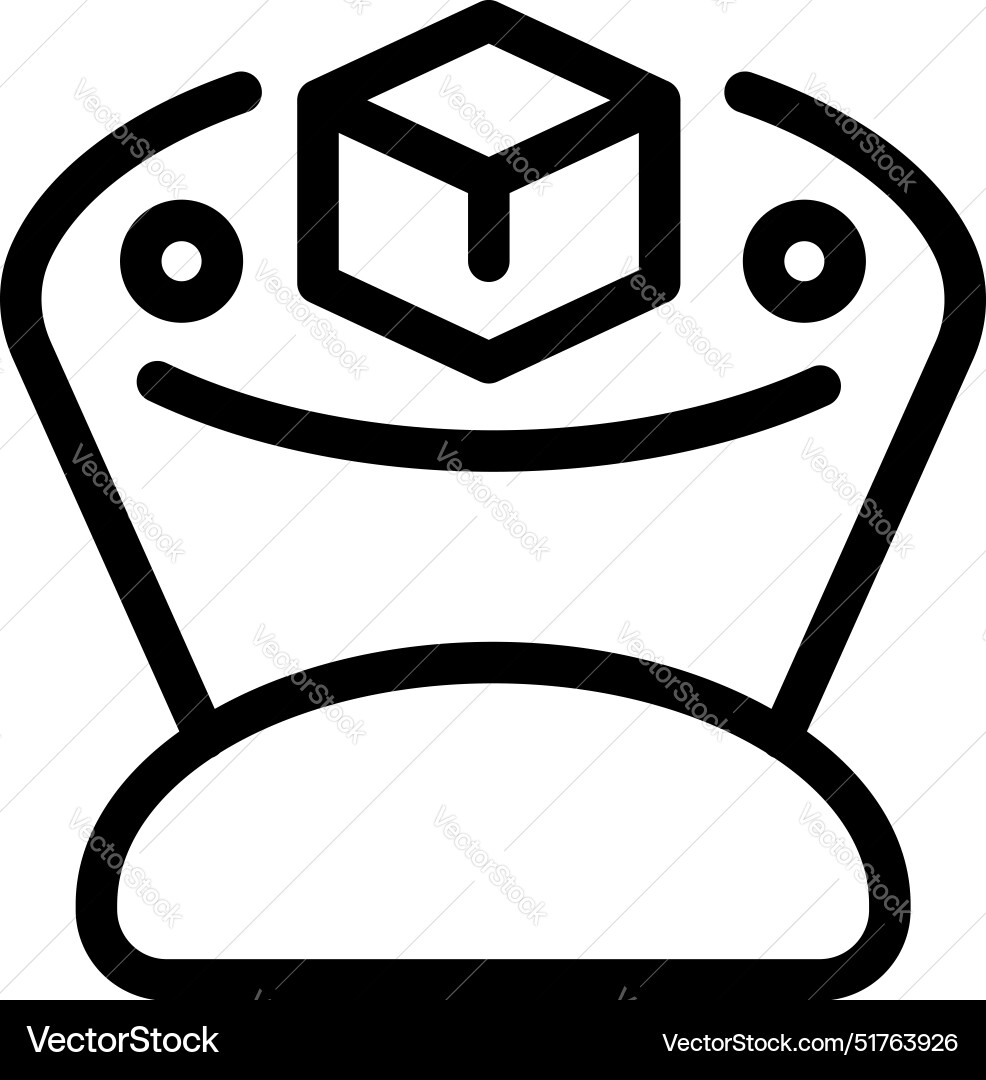 Augmented reality headset showing cube over Vector Image