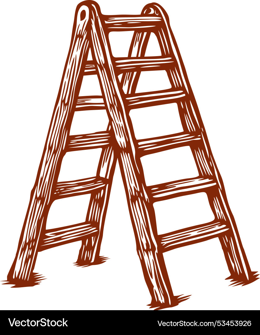 Beautiful classic hand drawing ladder Royalty Free Vector