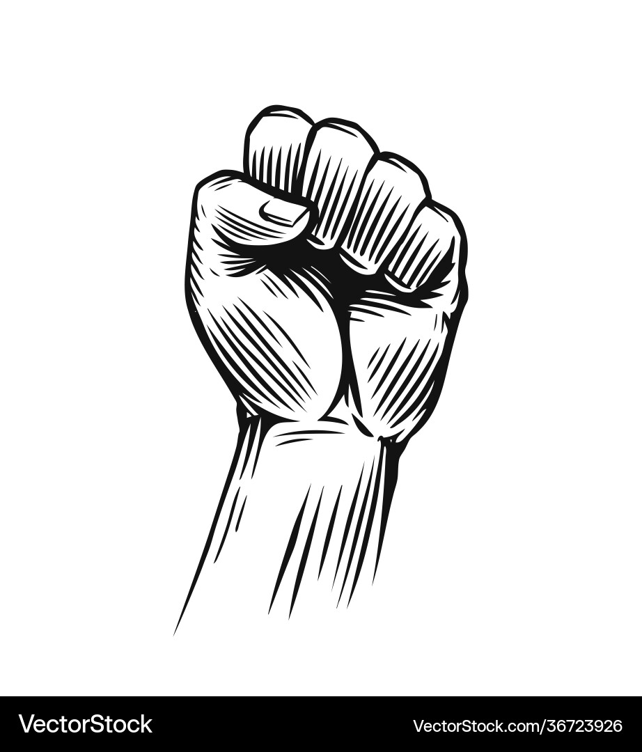 Human clenched fist protest rebel Royalty Free Vector Image