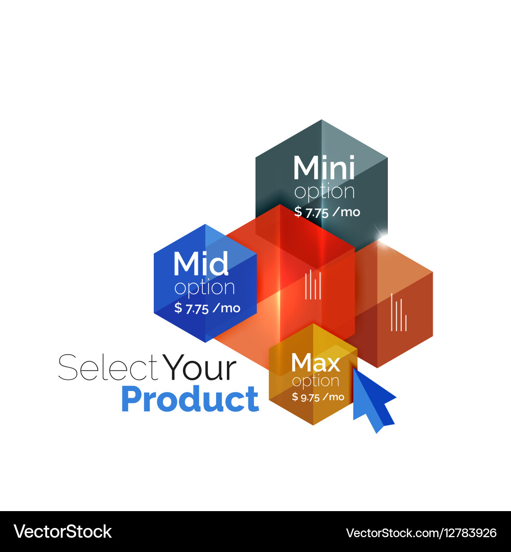 Option select template Royalty Free Vector Image