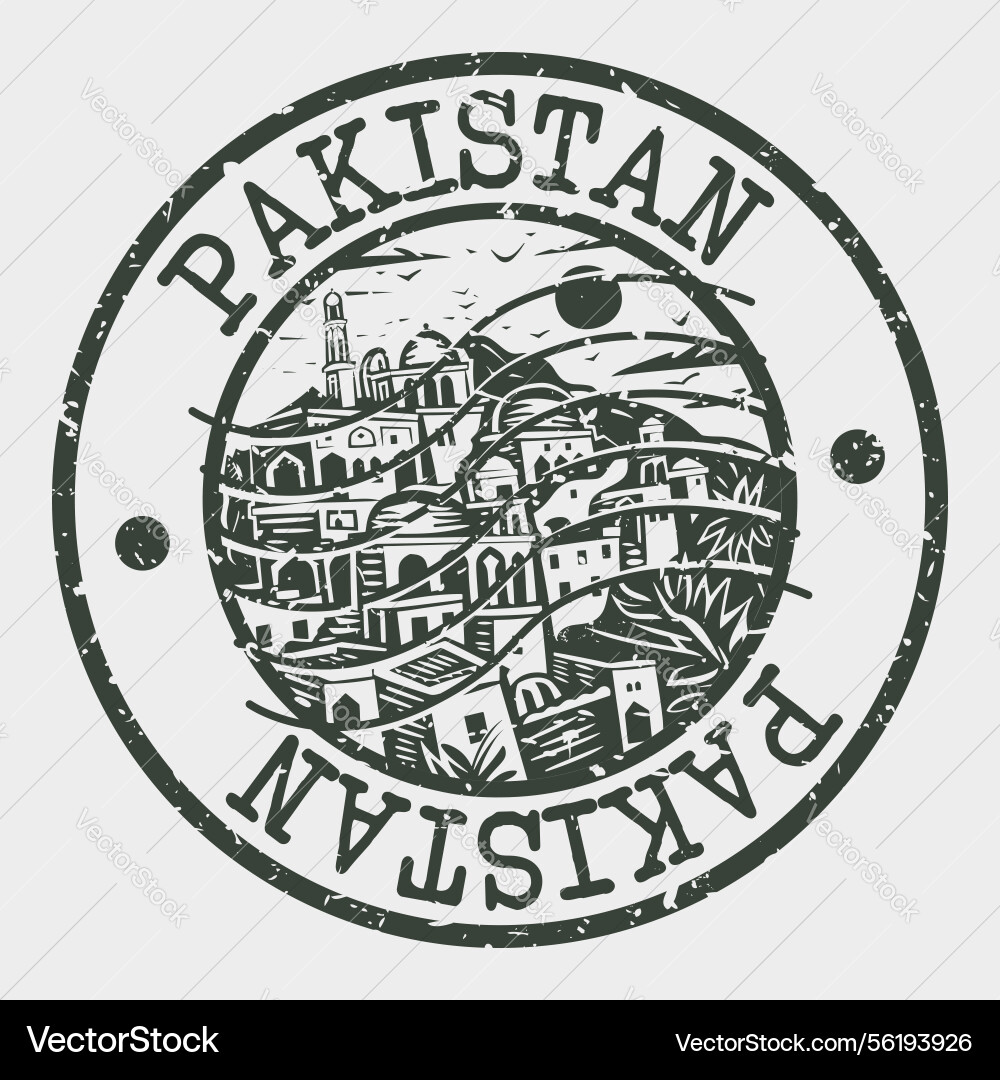 Pakistan Stamp Emblem Royalty Free Vector Image