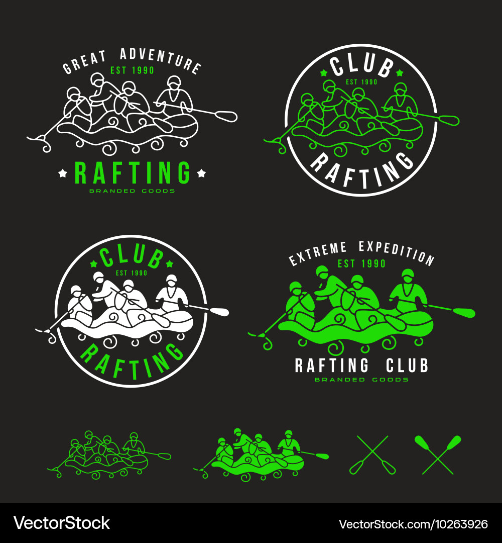 Rafting Club Emblem und Design Elemente Lizenzfreier Vektor