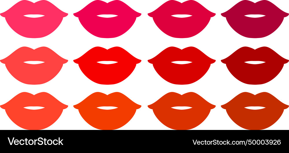 Red lipstick colors chart Royalty Free Vector Image