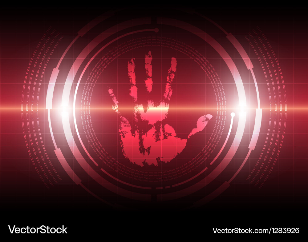 Scan handprint technology Royalty Free Vector Image