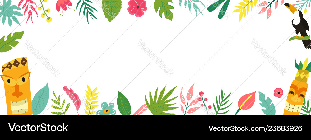 Tropical Summer Hawaiian Banner Royalty Free Vector Image
