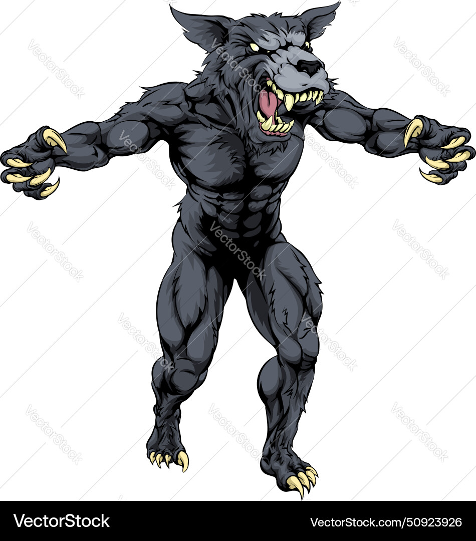 Wolf man with claws out Royalty Free Vector Image