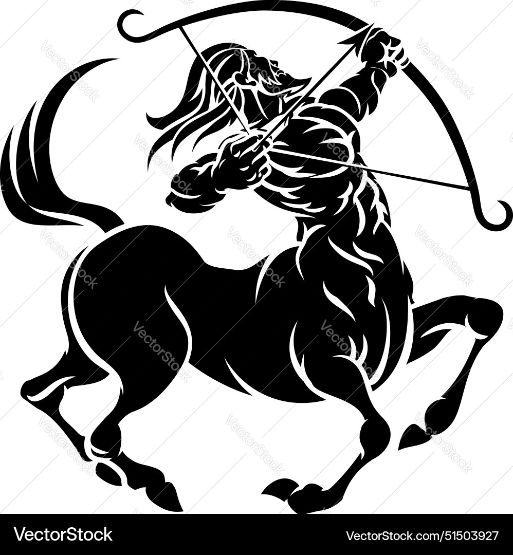 Centaur archer sagittarius sign Royalty Free Vector Image