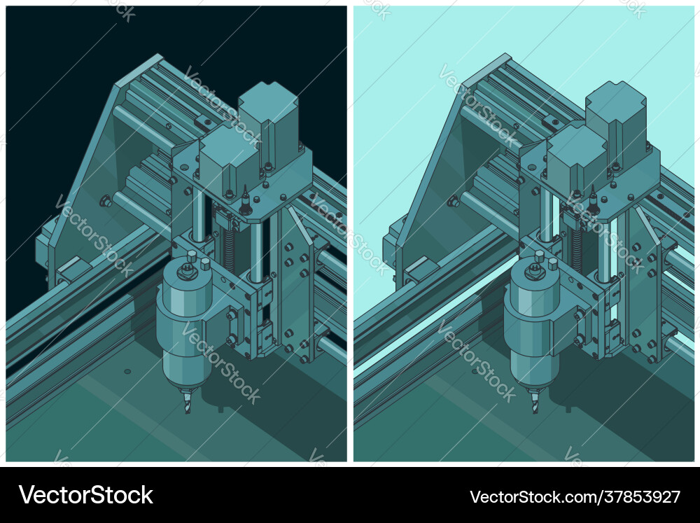 Cnc machine for 3d carving Royalty Free Vector Image