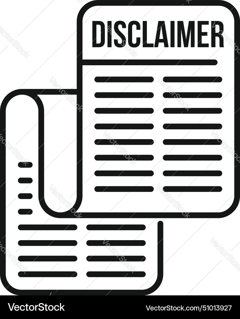 Disclaimer work paper icon outline Royalty Free Vector Image