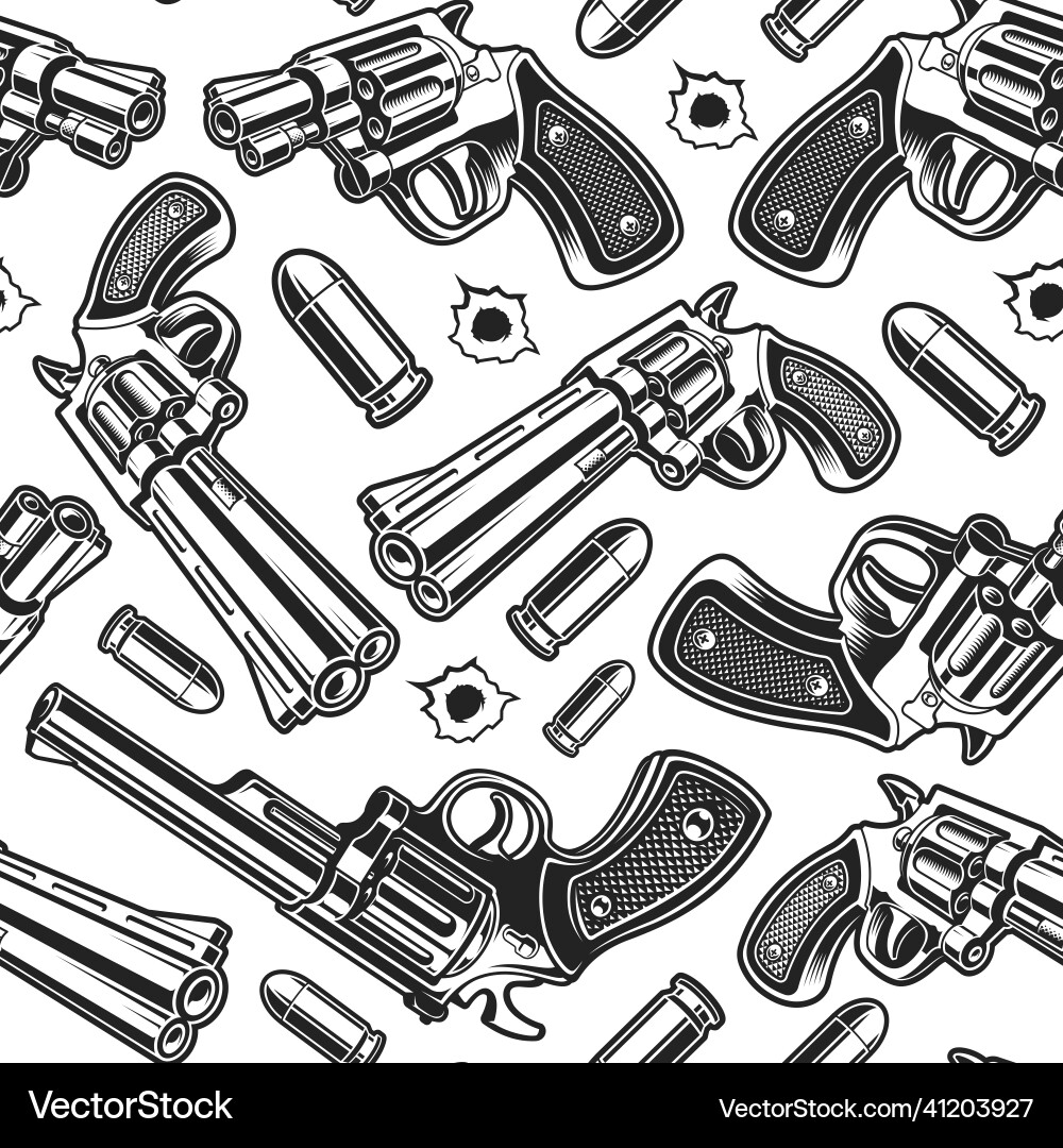 Guns seamless background Royalty Free Vector Image