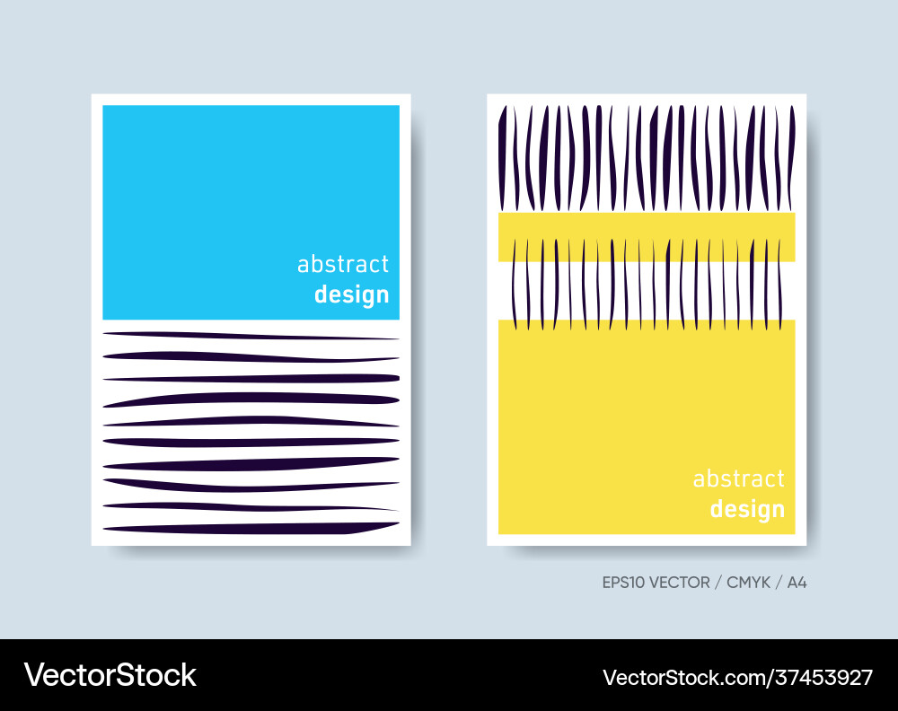 Hand drawn lines brochure cover template Vector Image