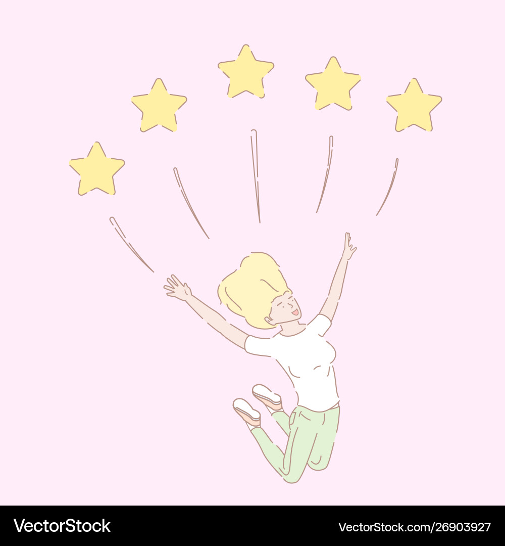 Hand drawn style five star Royalty Free Vector Image