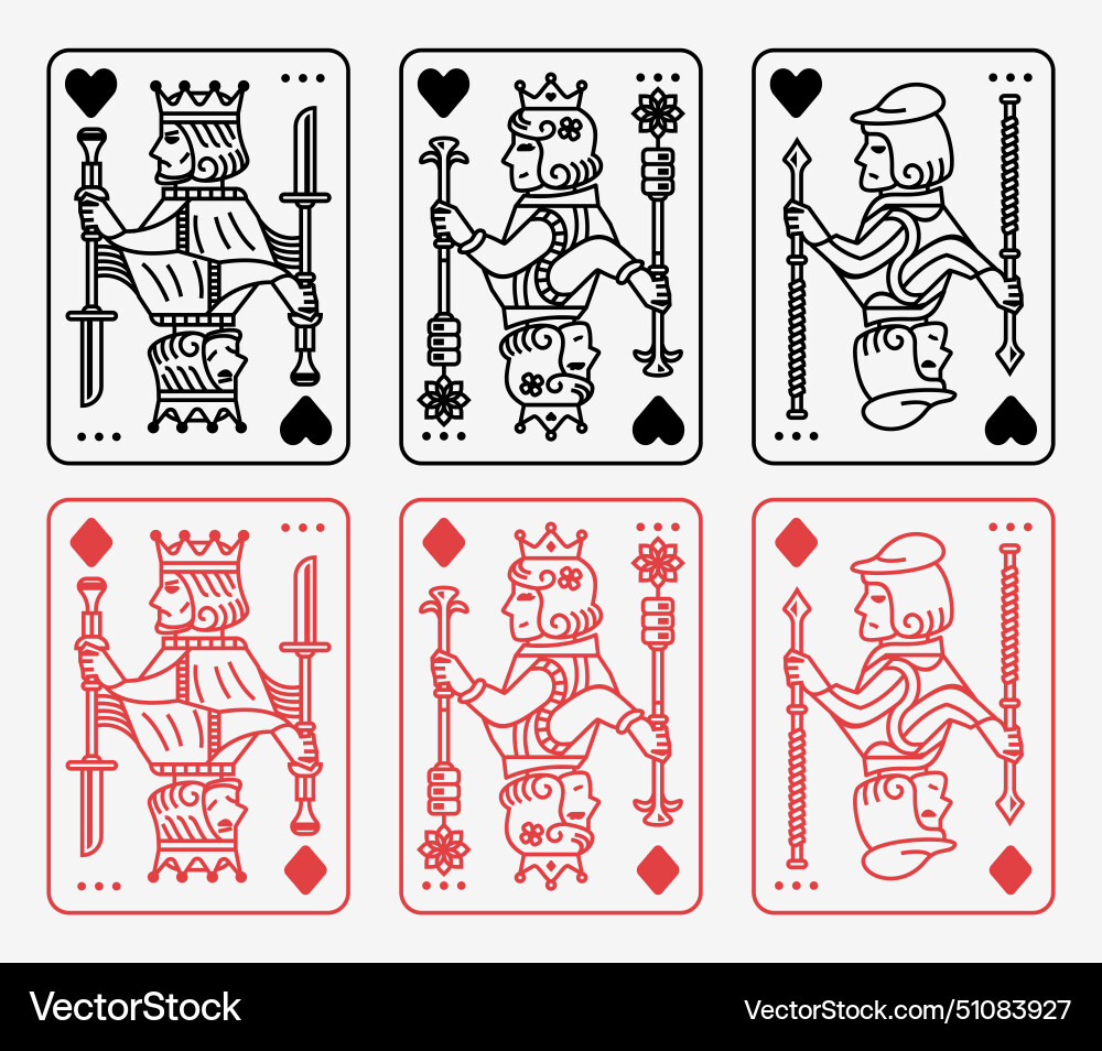 King and queen playing card Royalty Free Vector Image