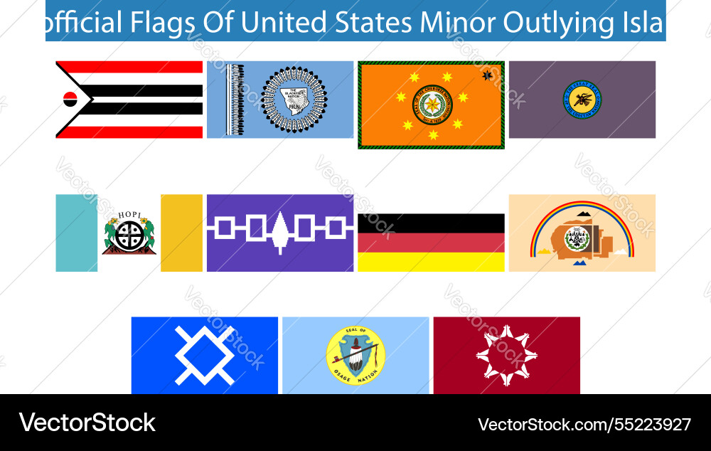 Native american flags bundle premium quality Vector Image