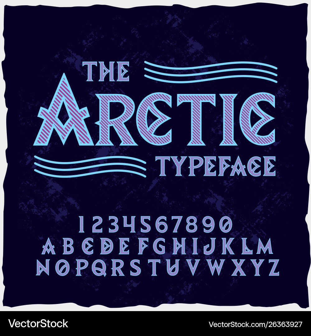 Original Label Schriftart Arctic Lizenzfreies Vektorbild