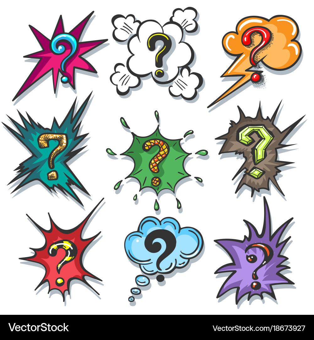 Pop art speech bubble question marks Royalty Free Vector
