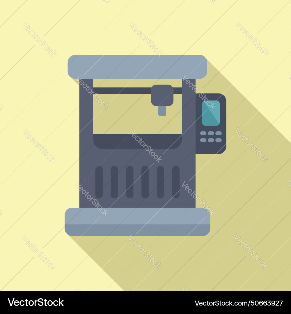 Steel cnc machine icon flat complex Royalty Free Vector