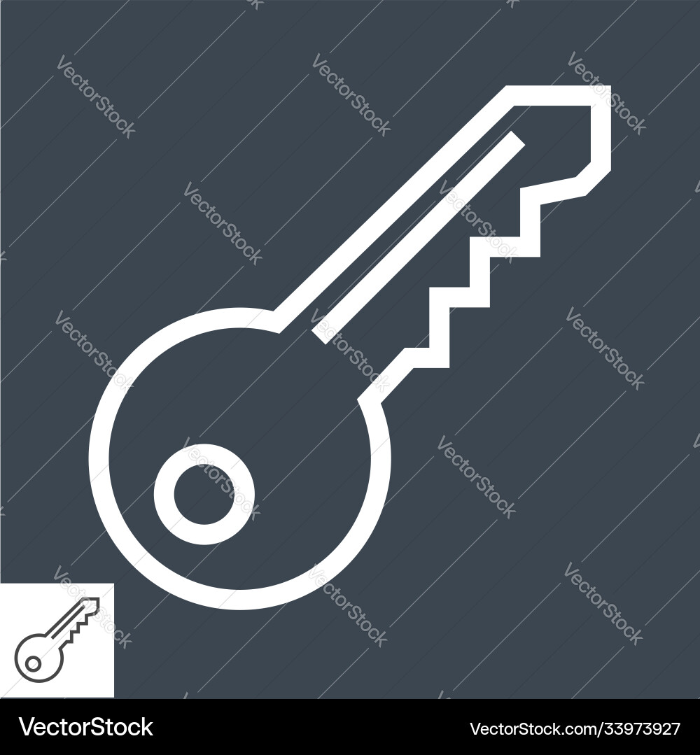 Thin Line Key Icon Royalty Free Vector Image - VectorStock