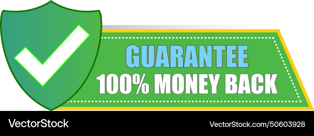100 money back guarantee sales tag Royalty Free Vector Image